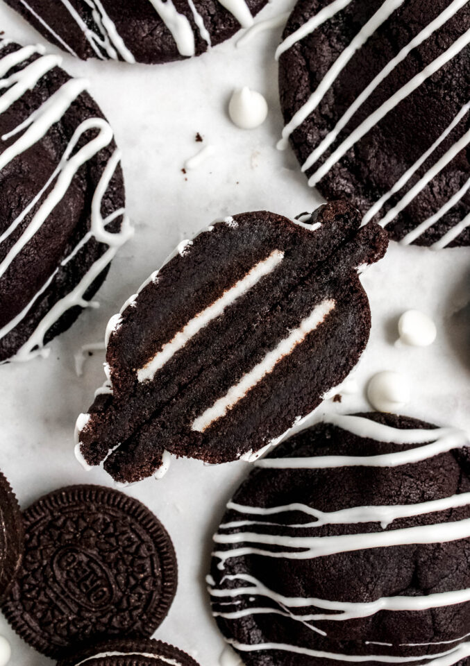 Oreo Stuffed Chocolate Fudge Cookies - My Messy Kitchen