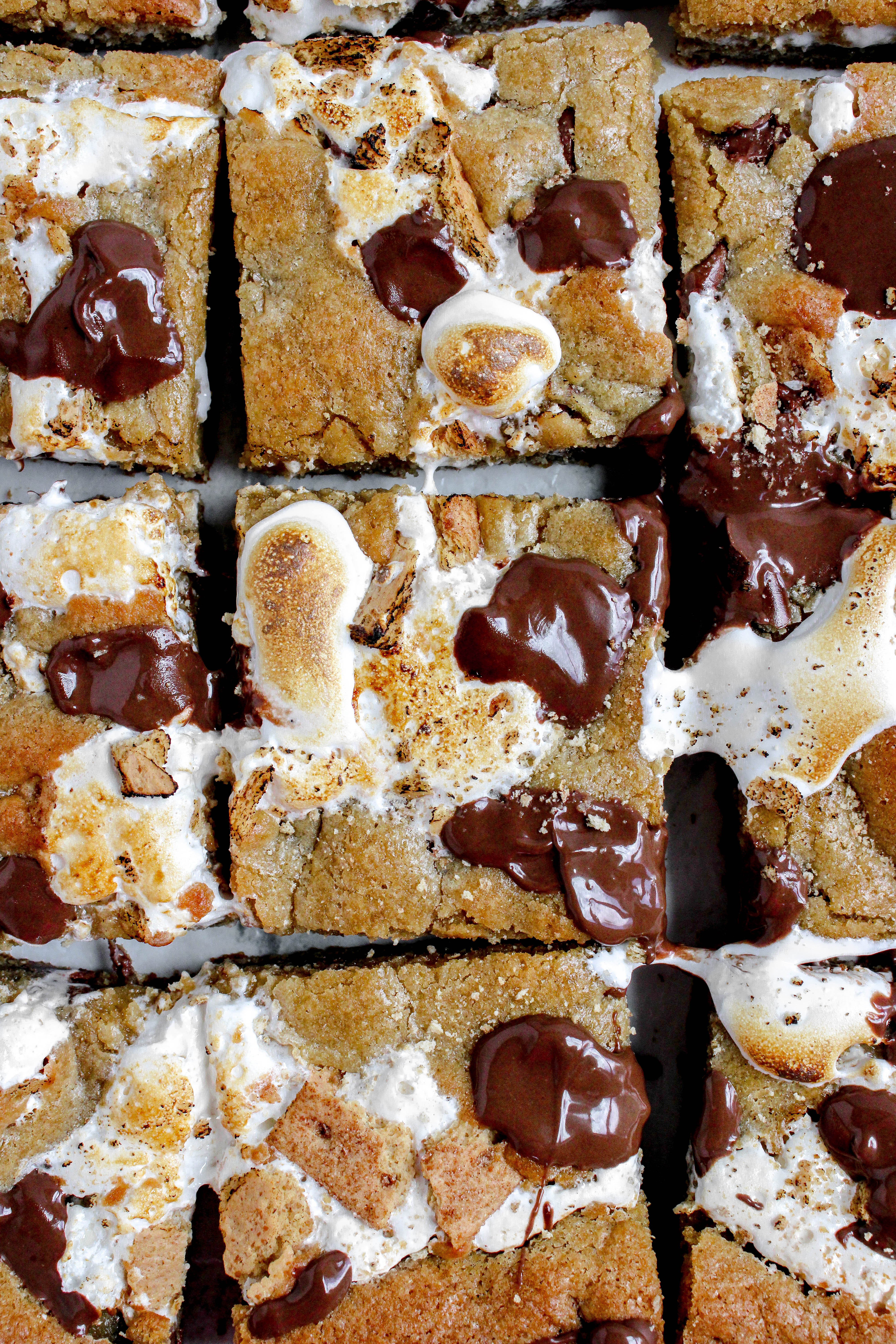 S'mores Chocolate Chip Cookie Bars - My Messy Kitchen