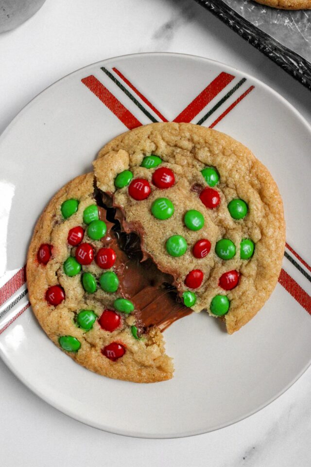 Nutella Stuffed Mini M&M Cookies - My Messy Kitchen
