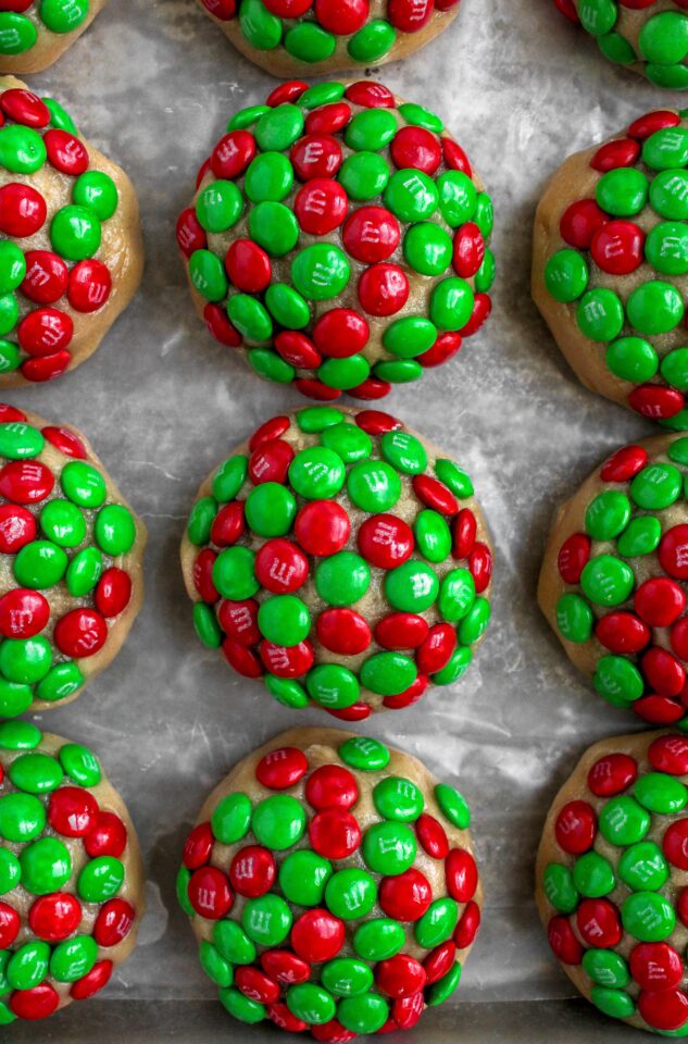 Nutella Stuffed Mini M&M Cookies - My Messy Kitchen