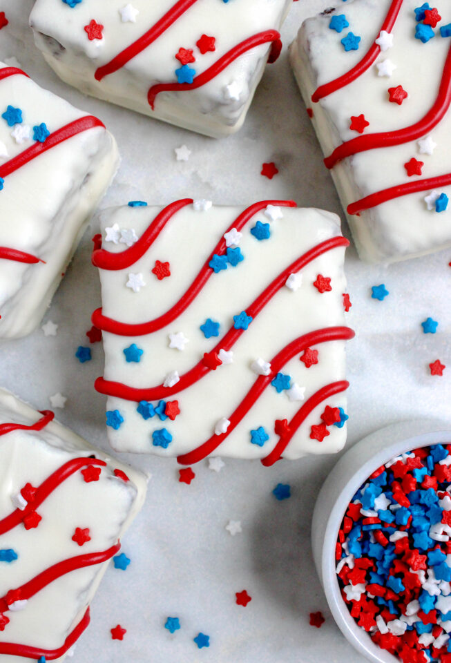 Copycat Little Debbie Red, White & Blue Chocolate Cakes - My Messy Kitchen