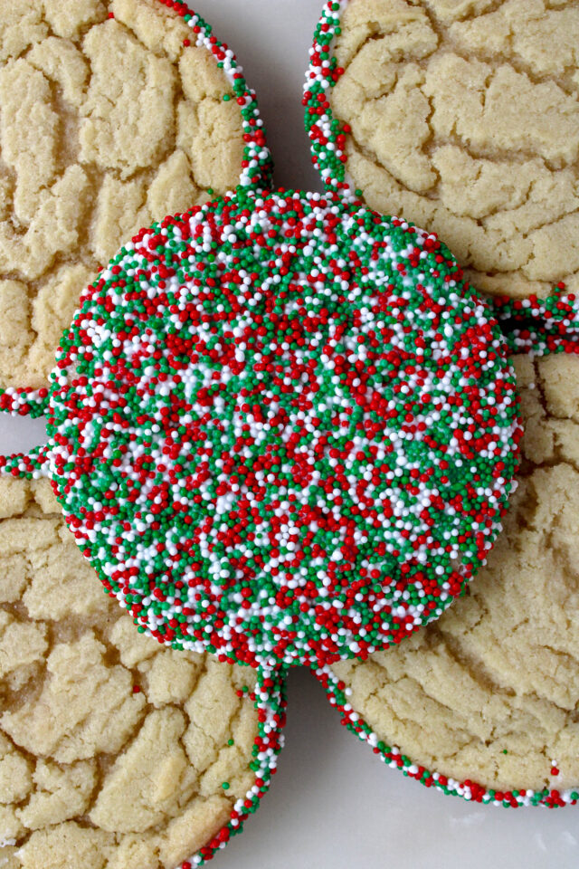 White Chocolate Nonpareil Sugar Cookies - My Messy Kitchen